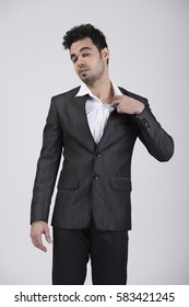 Indian Man Pulling Collar Feeling Suffocated Stock Photo 583421245 ...