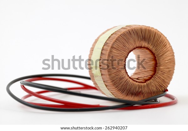 Inductive Component Copper Wire Coil Toroid Stockfoto 262940207