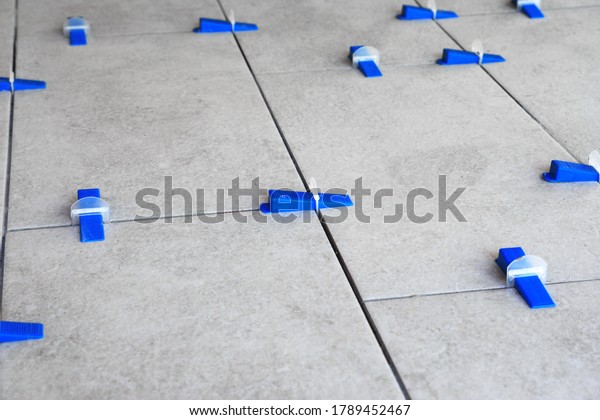 Industrial Background Tile Leveling System Plastic Stock Photo ...