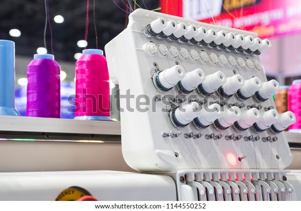 Industrial Embroidery Machine Create Patterns On Stock Photo 1144550252 ...