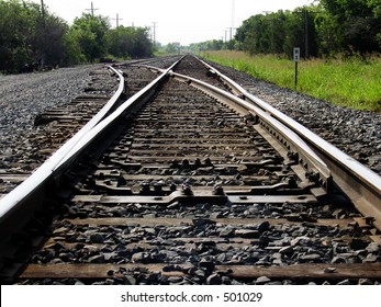 Railroad Track Switch Point On Edge Stock Photo (Edit Now) 1792767487