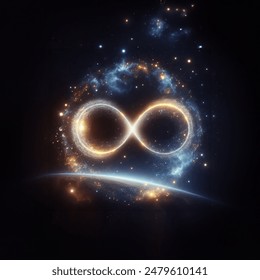 Create Magical Golden Infinity Symbol Spark — изображение, созданное ИИ ...