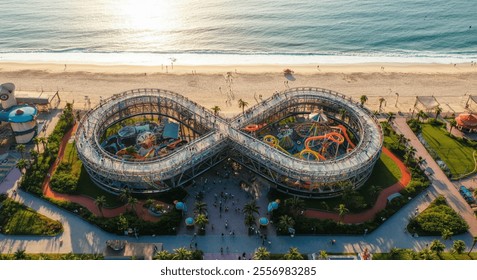 Infinity Shape Complex Amusement Park High AI-generated image ...