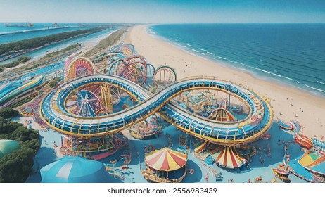 Infinity Shape Mini Complex Amusement Park AI-generated image ...