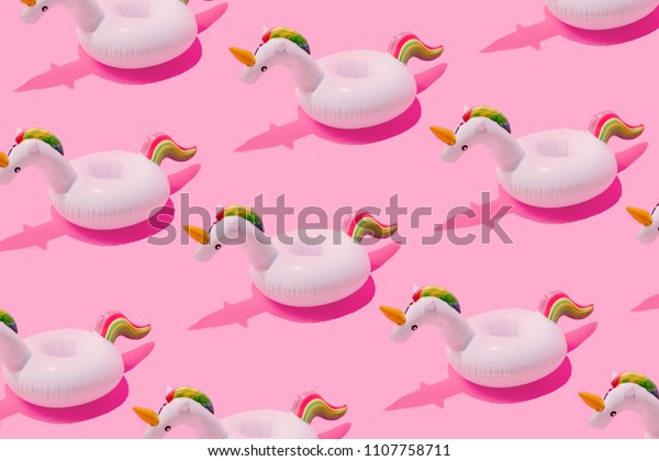 Inflatable Unicorn Pool Toy Pattern On Stock Photo 1107758711 ...