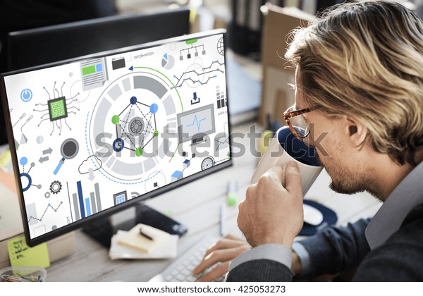 Information Technology Connection Graphics Concept Stock Photo ...