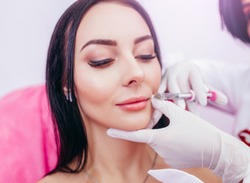 Subcutaneous injection lips containing background, medical, and woman ...