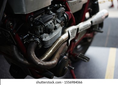 Inline 4 Engine Custom Motorcycle Made Stock Photo (Edit Now) 1556984066