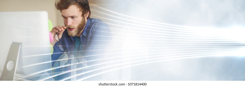 Innovative Millennial Computer White Interface Transition Stock Photo ...