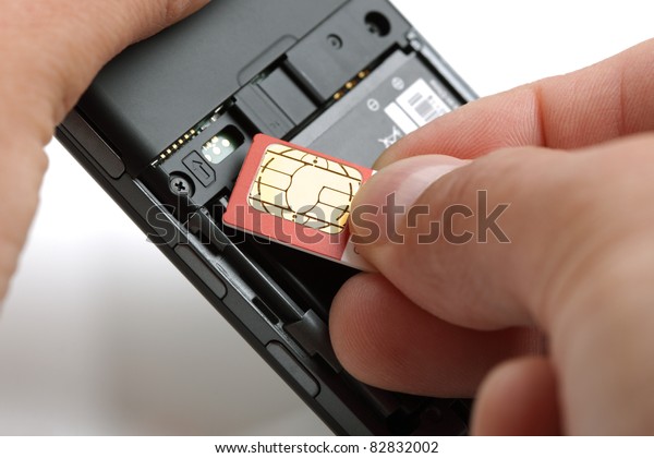 Inserting Sim Card Into Back Mobile Stock Photo (Edit Now) 82832002
