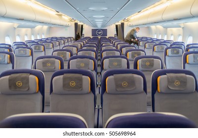 Inside Airbus A380 Second Class Comfortable Stock Photo (Edit Now ...