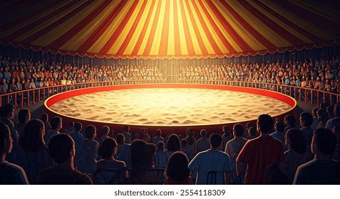 Interior Circus Tent Red White Canvas AI-generated image 2505161025 ...