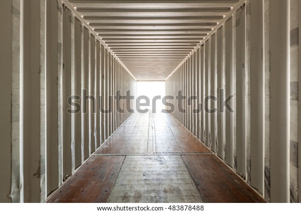 Inside Empty Shipping Container Centered Looking Stock Photo 483878488 ...