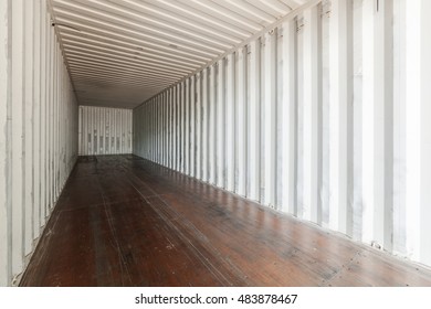 Inside Empty Shipping Container Off Centered Foto Stok 483878479 ...
