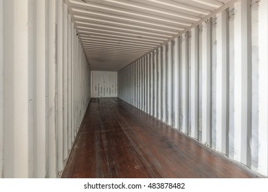 Inside Empty Shipping Container Off Centered Foto Stok 483878479 ...