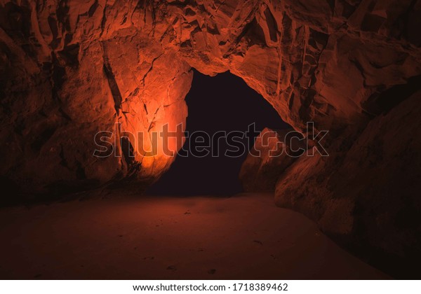 Inside Interior Dark Underground Cave Cavern Stock Photo 1718389462 ...