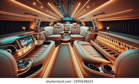 Cinema-like Interior Self-driving Car Running On AI-generated image ...