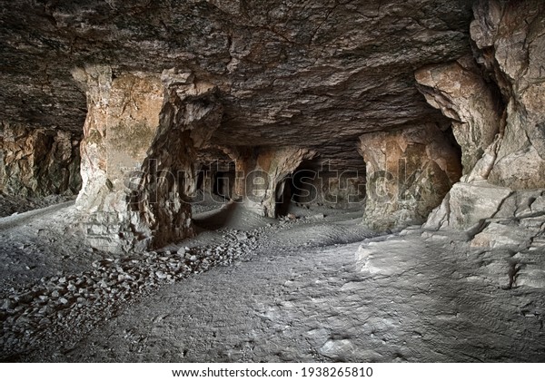 Inside Old Abandoned Limestone Mining Adits Stock Photo 1938265810 ...