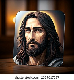 Inside Square Mirror Reflection Jesus Christs AI-generated image ...