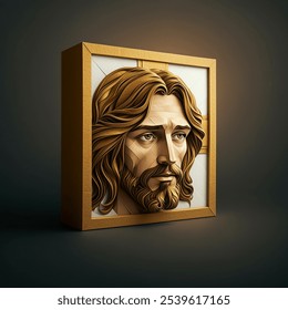 Inside Square Mirror Reflection Jesus Christs AI-generated image ...