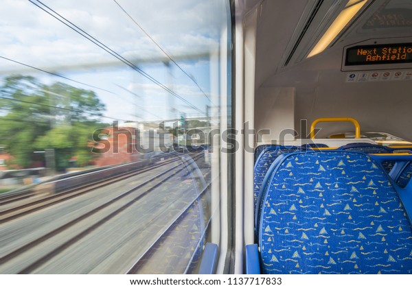 Inside Train Motion Blur Ashfield Stock Photo (Edit Now) 1137717833