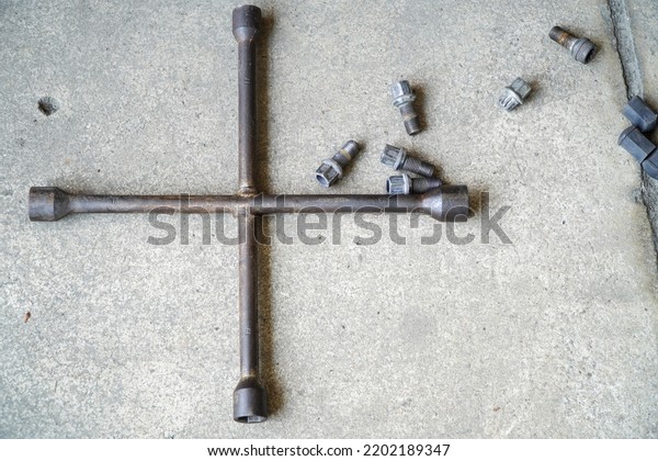 Installing Passenger Car Wheels Replacing Brake Stock Photo 2202189347 ...