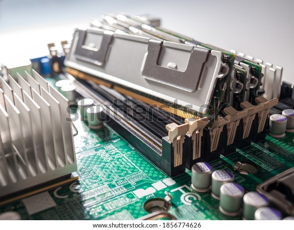 Installing Ram Modules Computer Motherboard Replacing Stock Photo ...