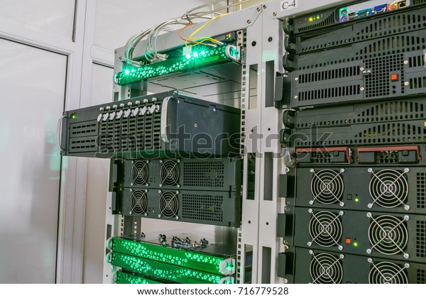 Installing Removing Powerful Supercomputer Rack Equipment Stock Photo ...