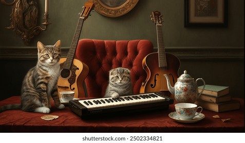Cats Playing Traditional Irish Instruments Including AI-generated image ...