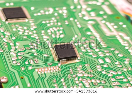 Integrated Semiconductor Chip Microprocessor On Green Stock Photo (Edit ...