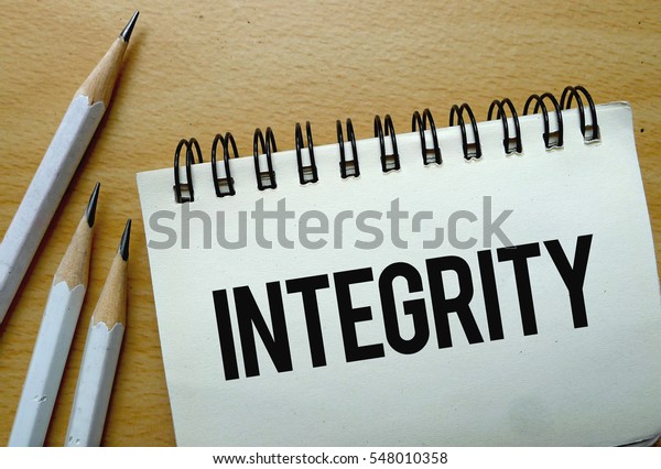 Integrity Text Written On Notebook Pencils Stock Photo (Edit Now) 548010358