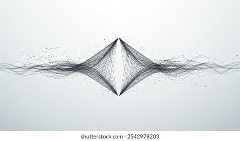 Interconnected Wavy Lines Nodes Data Abstraction AI-generated image ...