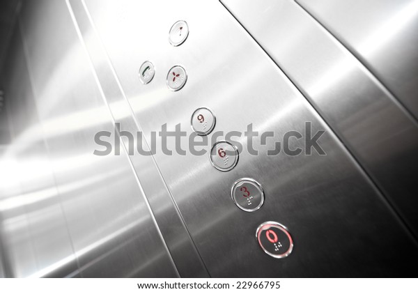 Interior Closeup Metal Buttons Elevator Foto Stok 22966795 | Shutterstock