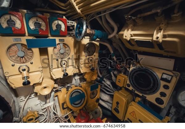 Interior Combat Submarine Control Panel Stock Photo 674634958 ...