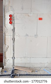 Interior Construction Building Site Electrical Installation Stock Photo ...
