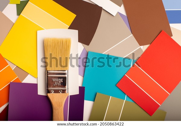 Interior Design Paint Samples Colour Pallette Stock Photo 2050863422 ...