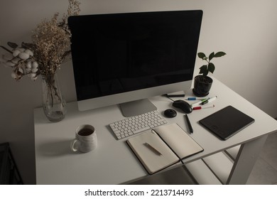 Interior Design Pc Desktop Computer Mockup Stock Photo 2213714493 ...