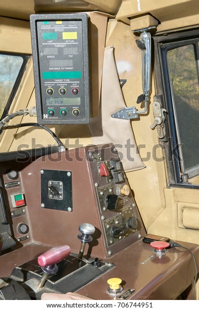 Interior Drivers Cabin Moving Train Several Stock Photo 706744951 ...