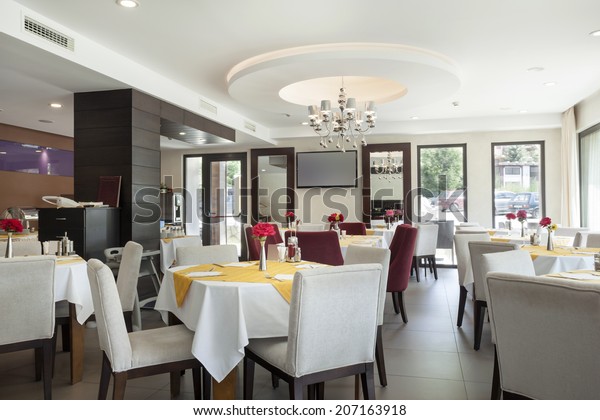 Interior Empty Restaurant Stock Photo (Edit Now) 207163918