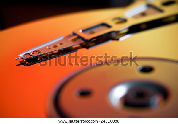 Interior Hard Disk Drive Orange Lighting Stock Photo 24510088 ...