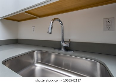 Kitchen Sink Faucet On Empty Kitchen Stock Photo (Edit Now) 1775094800