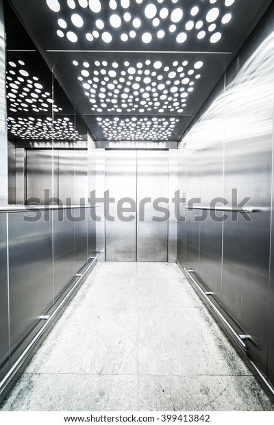 Interior Massive Steel Elevator Lighting Led Stock Photo 399413842 ...