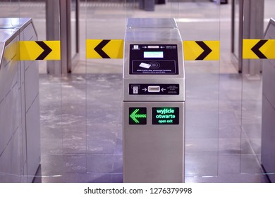 Interior Modern Architectural Automatic Fare Gate Stock Photo ...