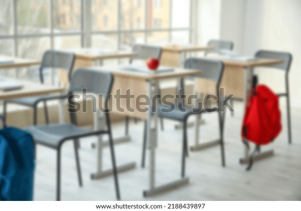 Interior Modern Empty Classroom Blurred View Stock Photo 2188439897 ...