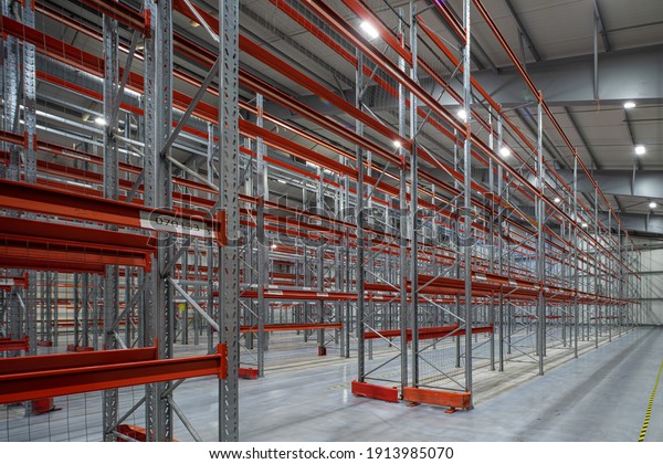 Interior Modern Warehouse Rack Stack Metal Stock Photo 1913985070 ...