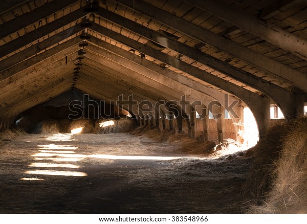 Interior Old Abandoned Empty Barn Stock Photo 383548966 | Shutterstock
