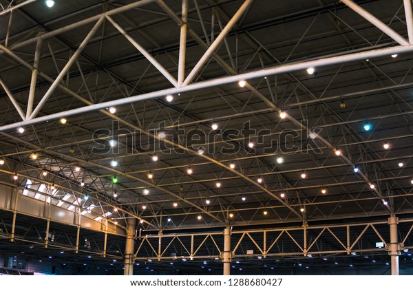 Interior Warehouse Large Metal Structures Ceiling Stock Photo ...