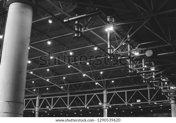 Interior Warehouse Large Metal Structures Ceiling Stock Photo ...