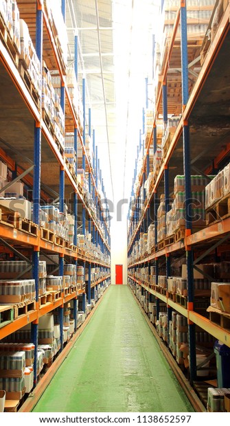 Interior Warehouse Racking Stock Photo (Edit Now) 1138652597