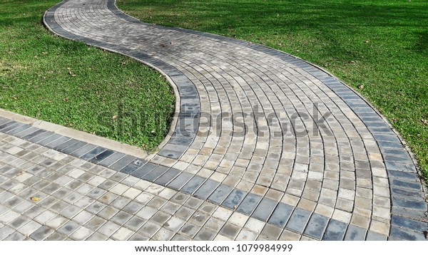 Interlock Pathcement Block Paving On Outdoor Stock Photo 1079984999 ...